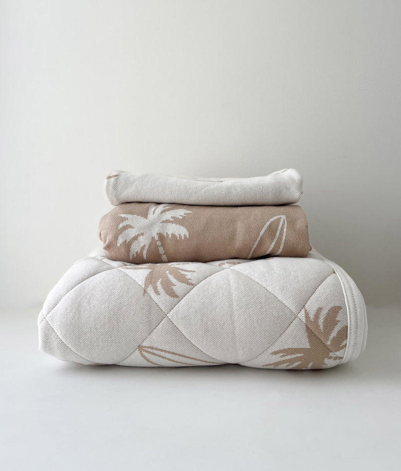 Bengali Bedding | Reversible Bed Quilts - Natural Surfing Palm ...